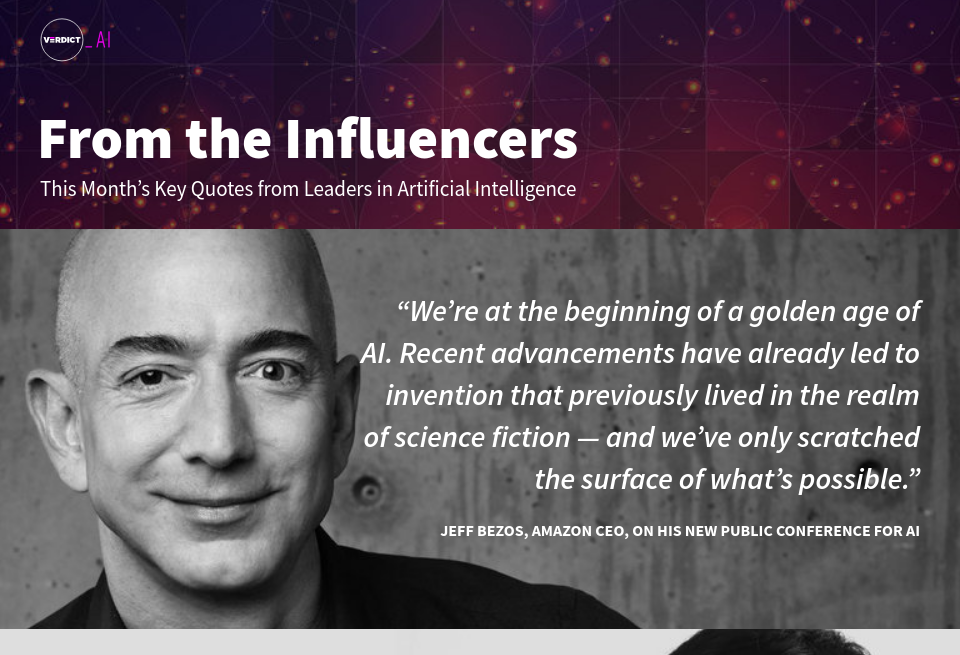 From the Influencers: Key AI Quotes - Verdict AI | Issue 7 | January 2019
