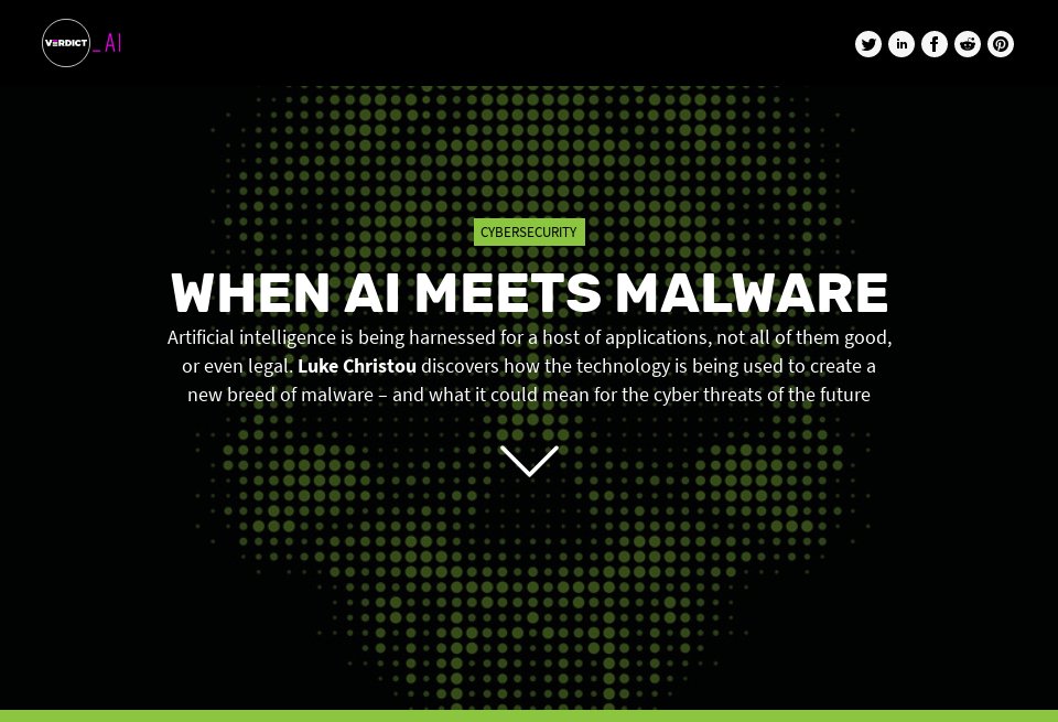 When AI Meets Malware - Verdict AI | Issue 9 | Summer 2019