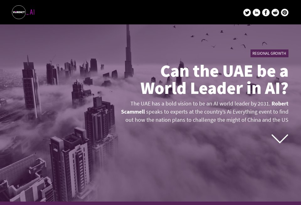 Can the UAE be a World Leader in AI? - Verdict AI | Issue 9 | Summer 2019
